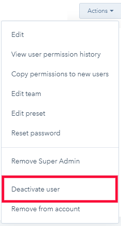 Removing users in HubSpot - different to simply Deactivating by why?